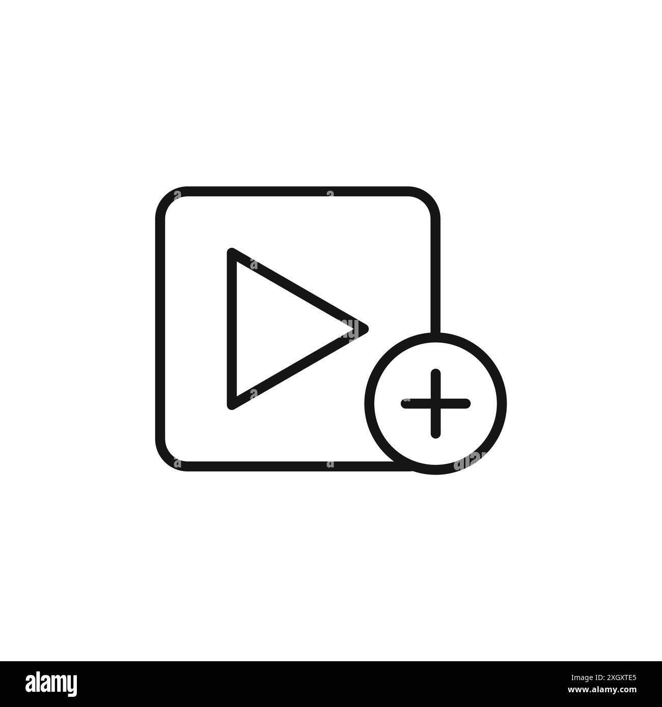 Add Video icon logo sign vector outline in black and white color Stock ...