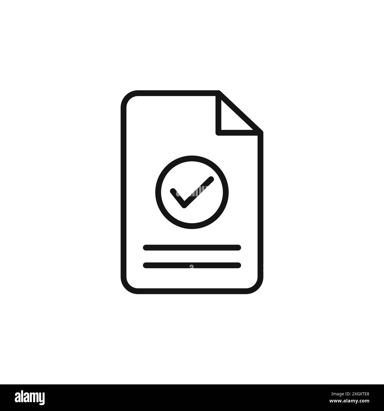 Accept document icon logo sign vector outline in black and white color ...