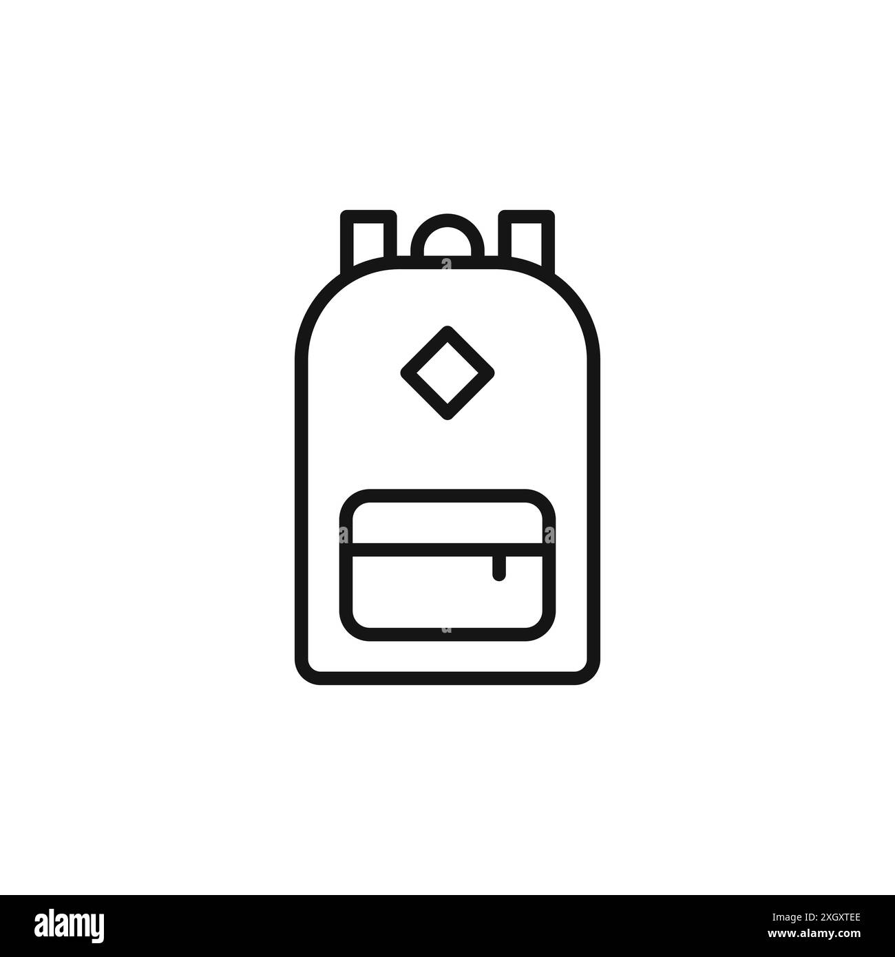 Backpack icon logo sign vector outline in black and white color Stock ...