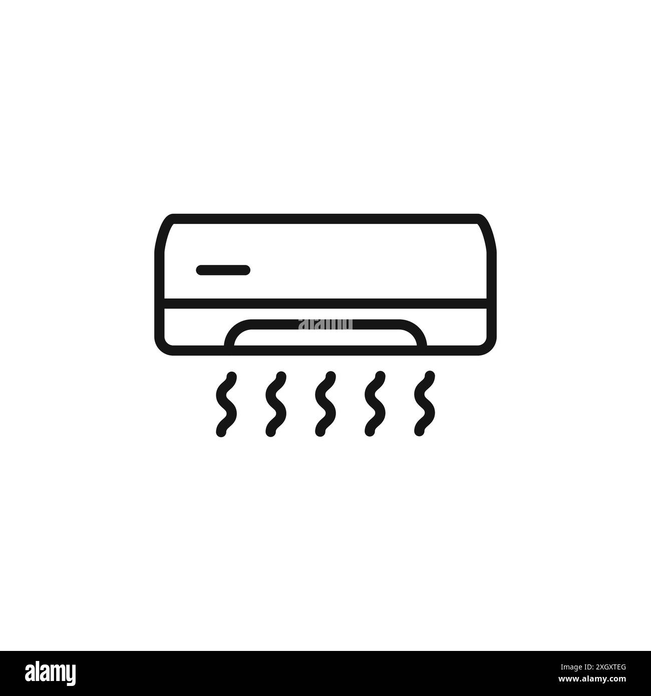 Air Conditioner icon logo sign vector outline in black and white color ...