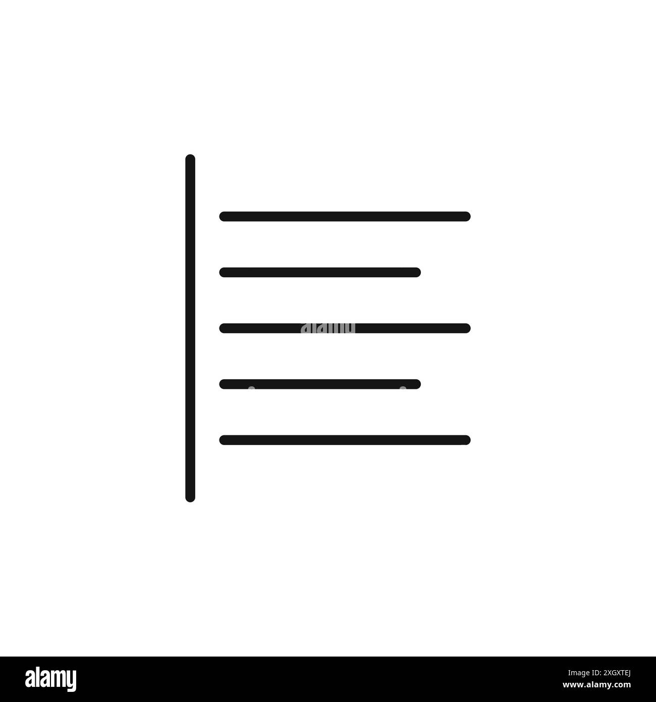 Align left icon logo sign vector outline in black and white color Stock ...