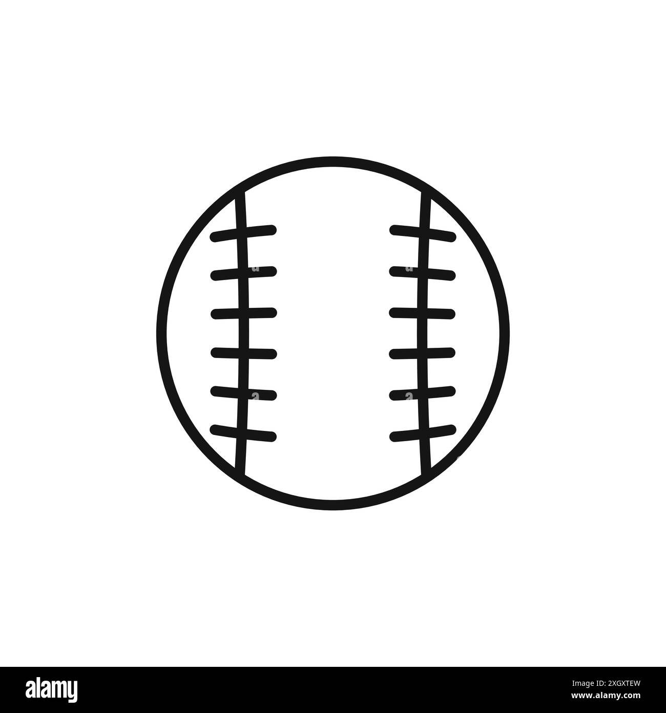 Baseball icon logo sign vector outline in black and white color Stock ...