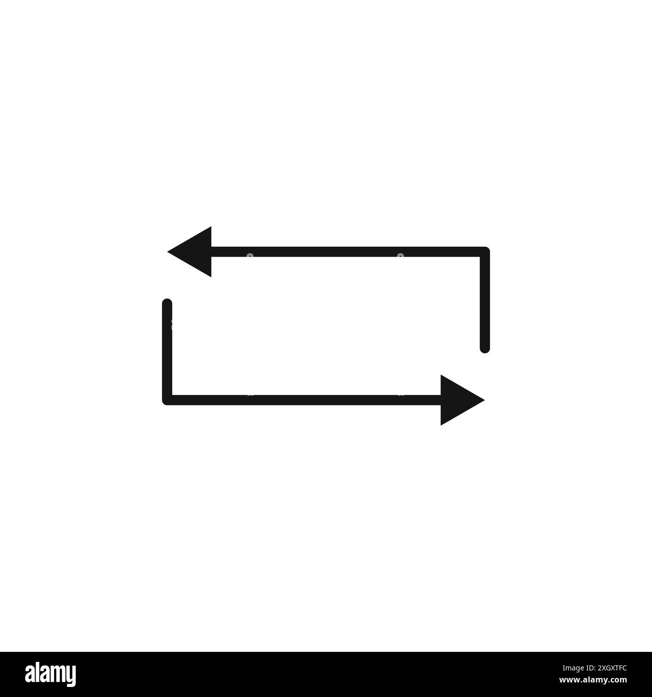 Arrows repeat icon logo sign vector outline in black and white color ...