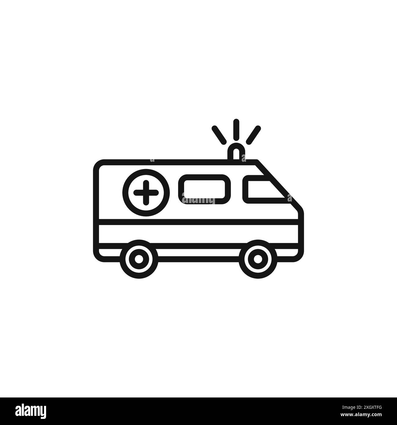 Ambulance icon logo sign vector outline in black and white color Stock ...