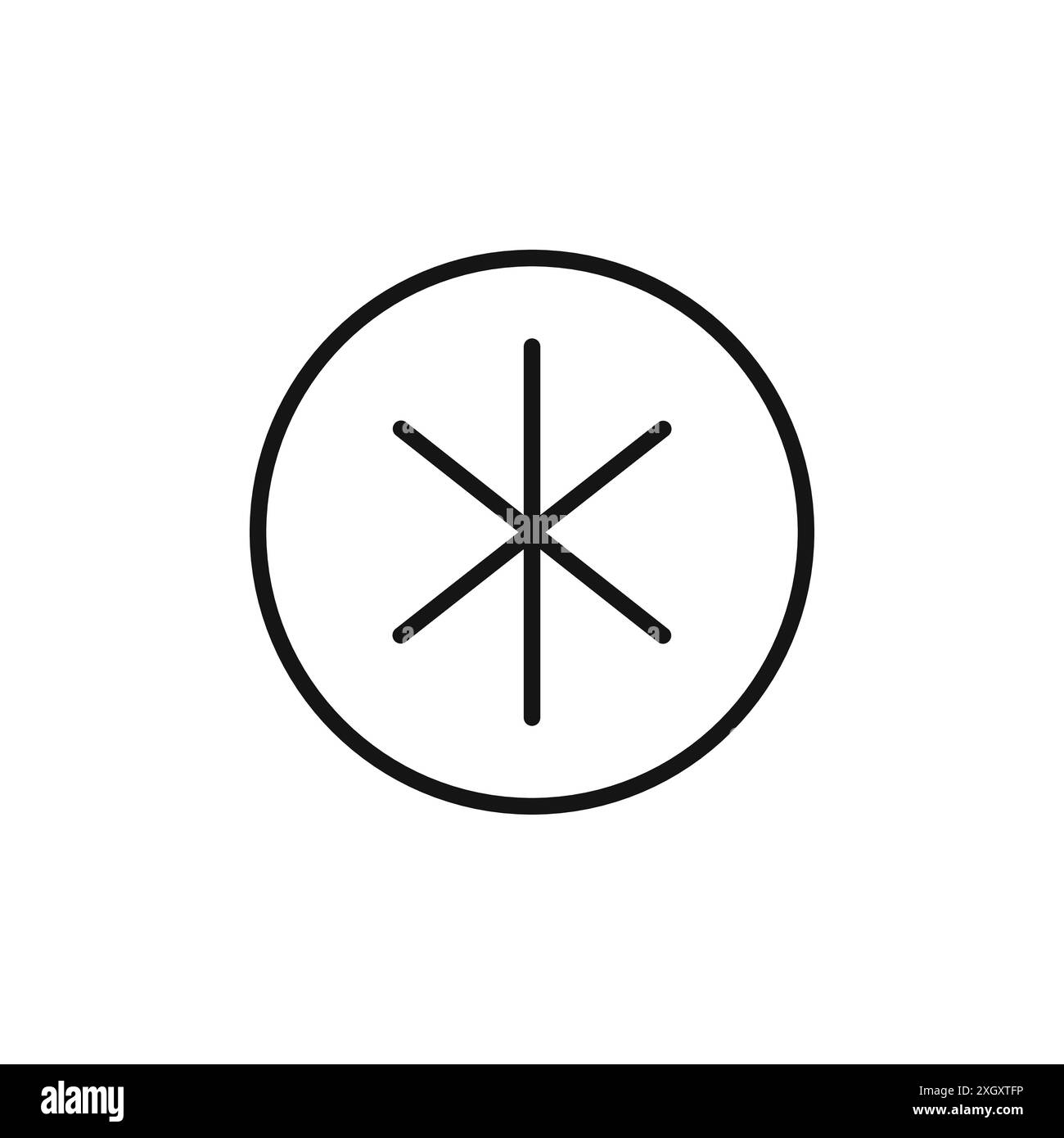 Asterisk icon logo sign vector outline in black and white color Stock ...
