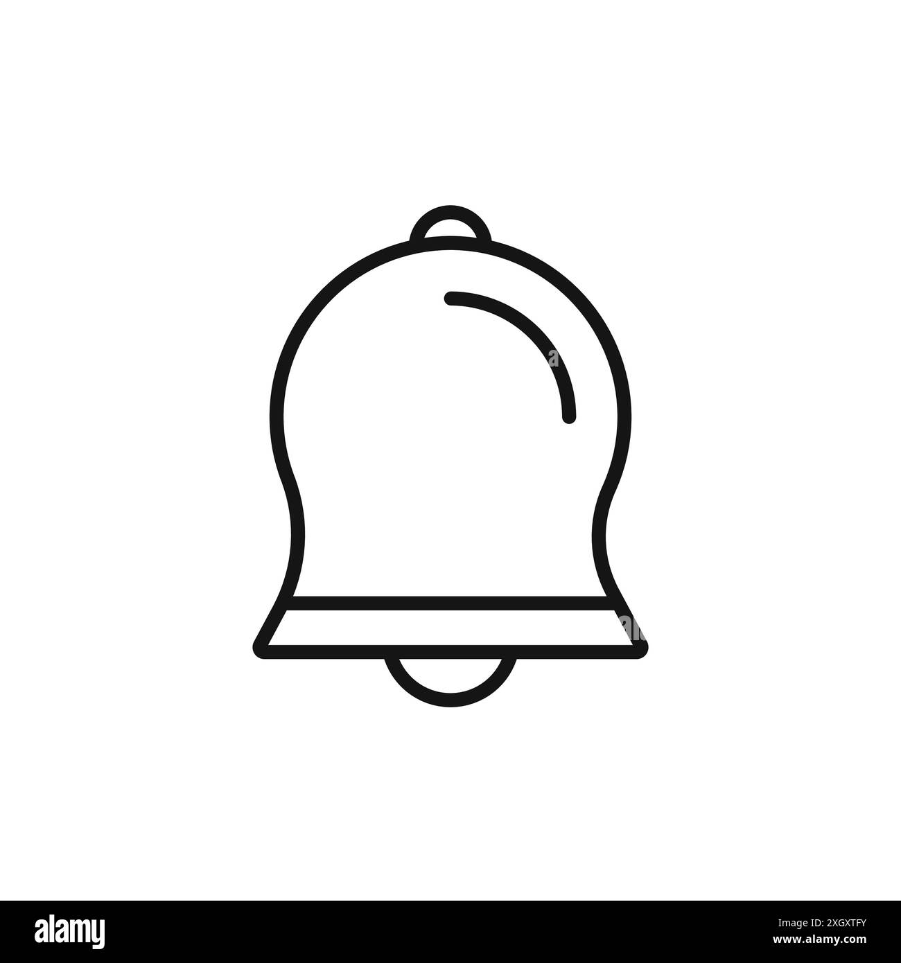 Bell ring icon logo sign vector outline in black and white color Stock ...