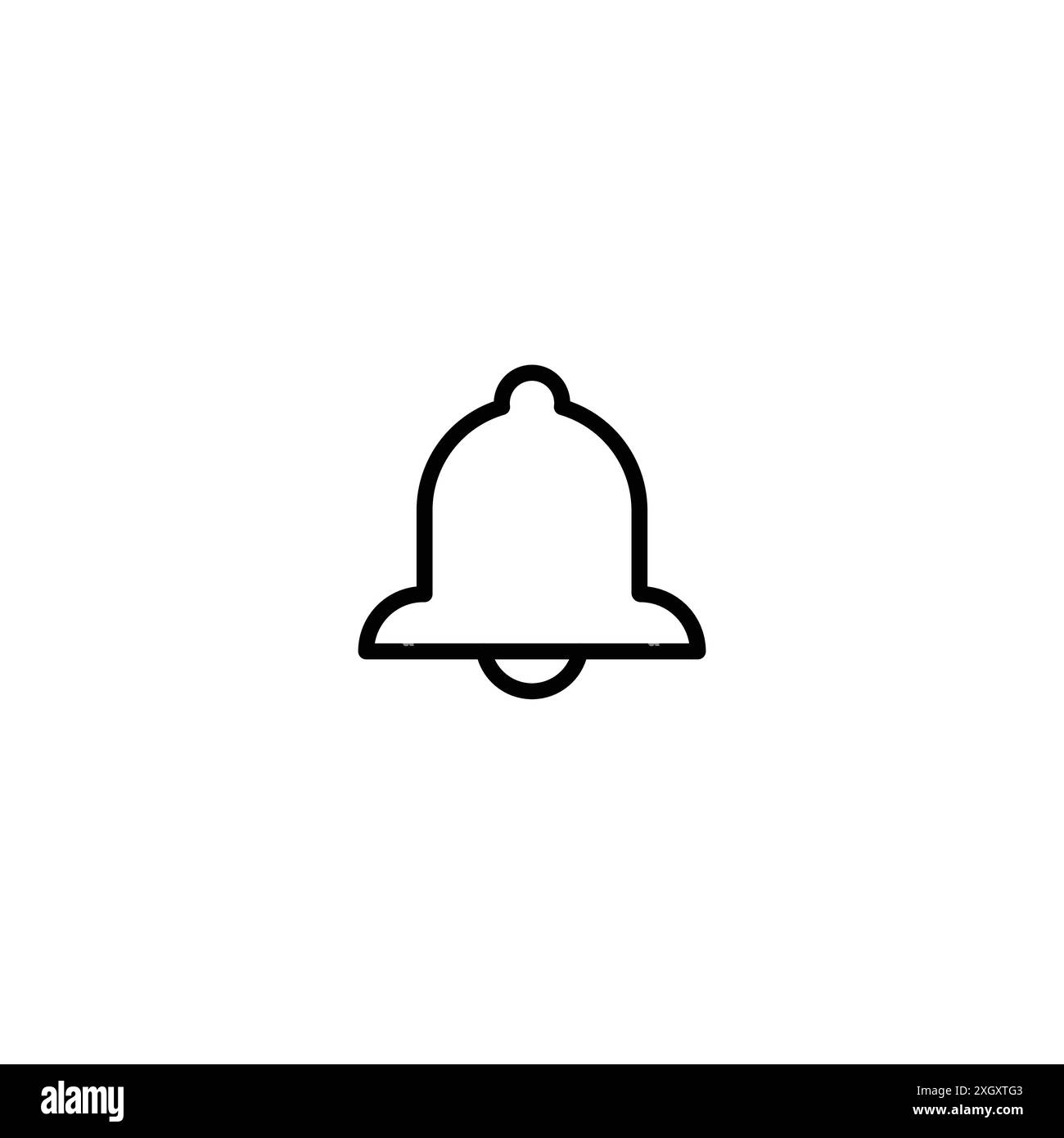 Bell icon logo sign vector outline in black and white color Stock ...