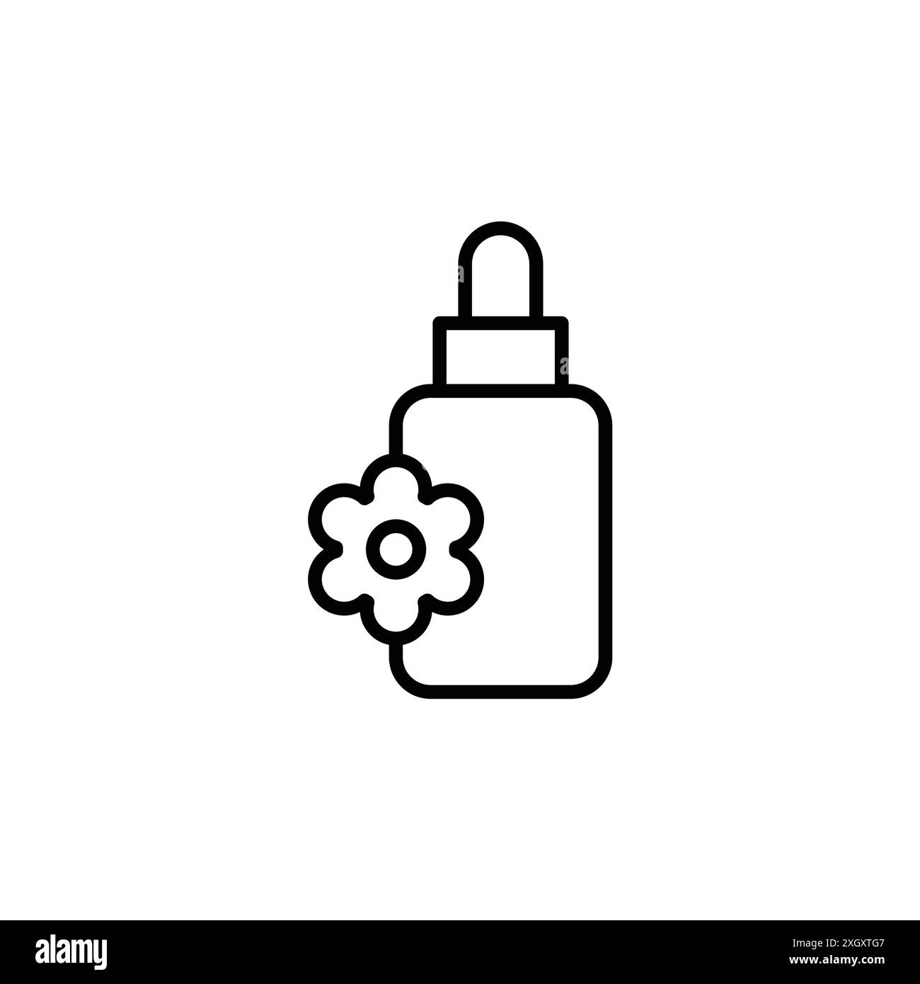 Bach flowers icon logo sign vector outline in black and white color ...