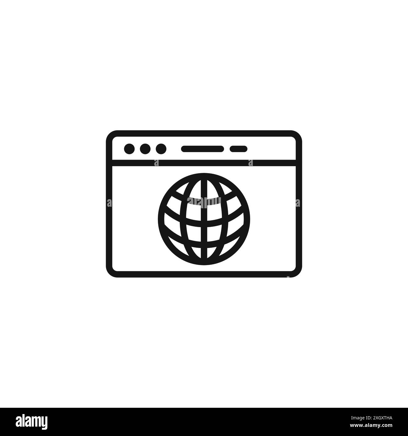 Browser icon logo sign vector outline in black and white color Stock ...