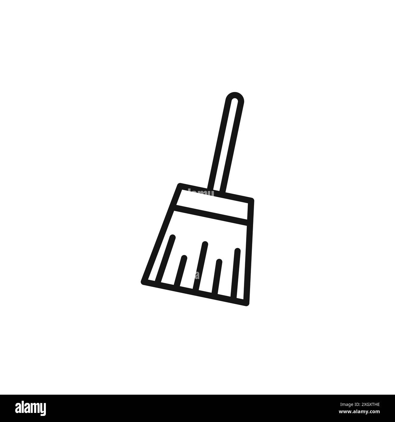 Broom icon logo sign vector outline in black and white color Stock ...