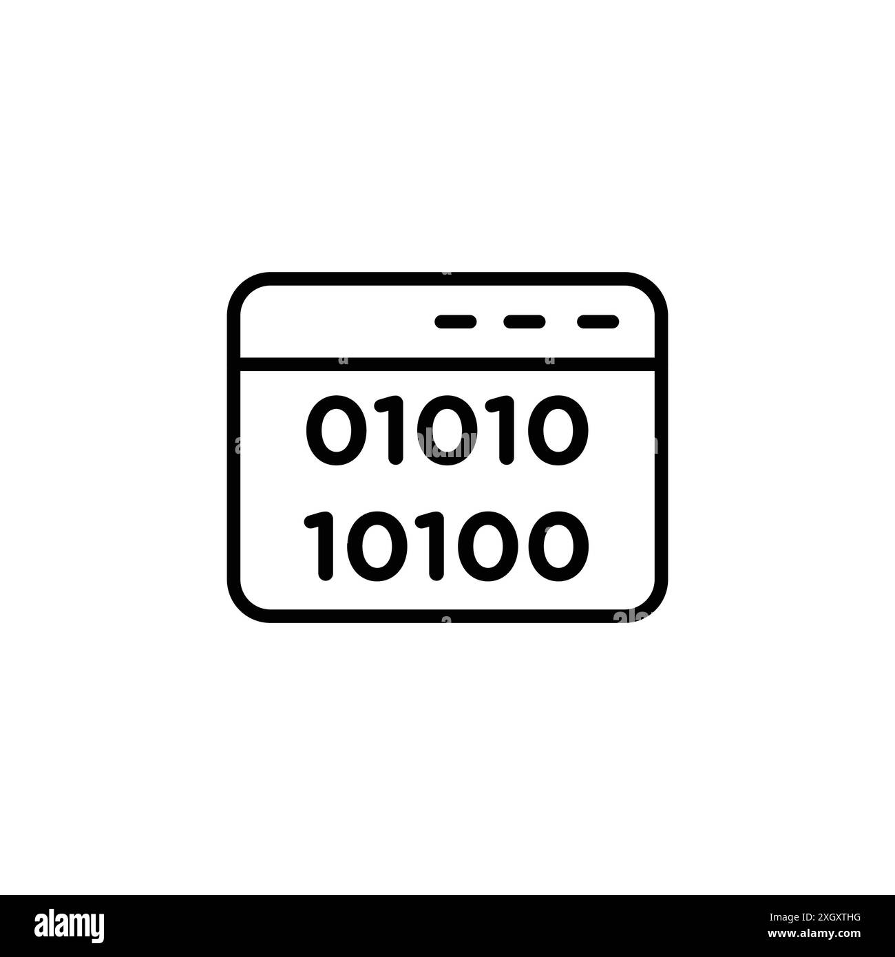 Binary code icon logo sign vector outline in black and white color Stock Vector Image & Art - Alamy