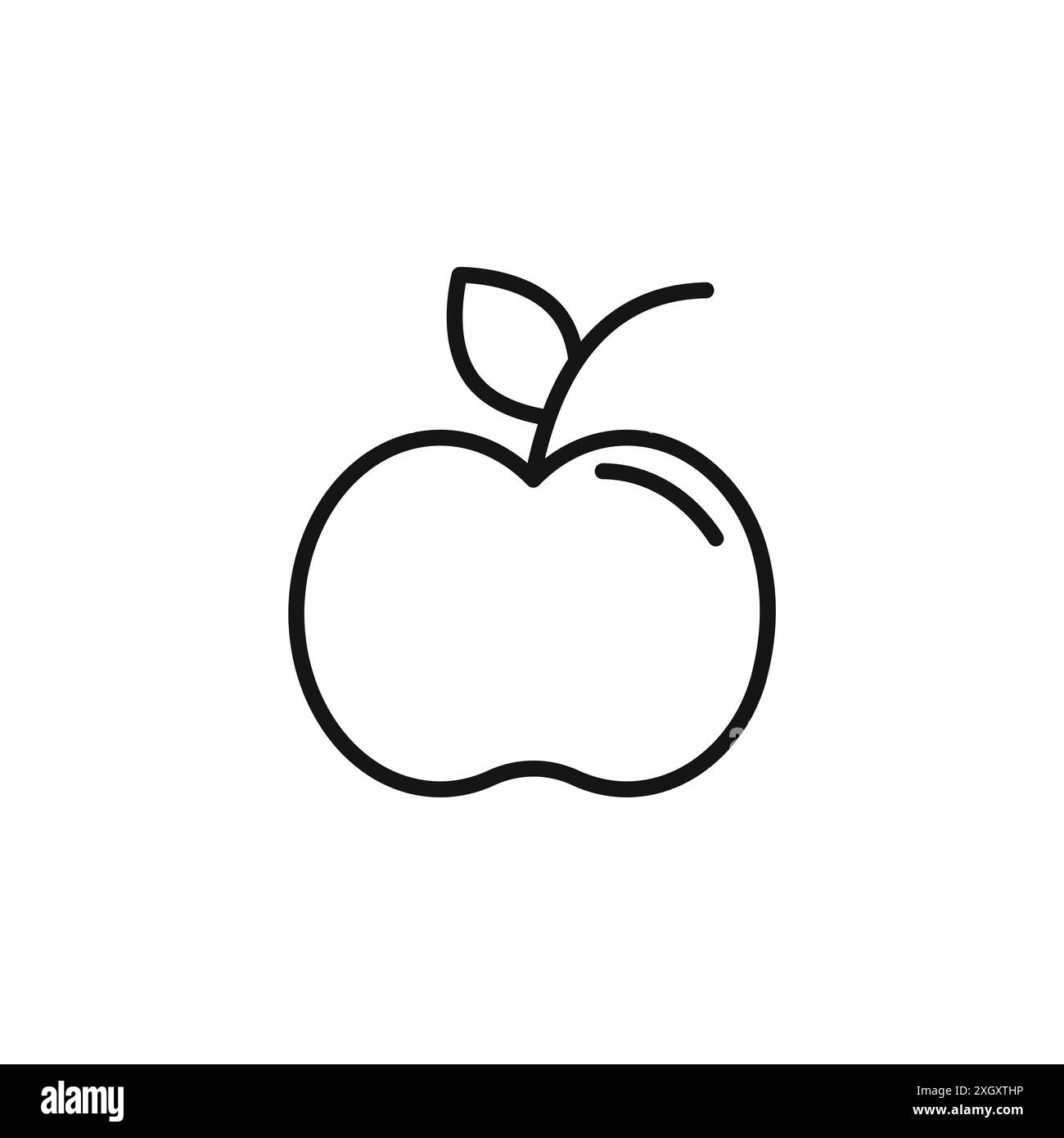 Apple icon logo sign vector outline in black and white color Stock ...