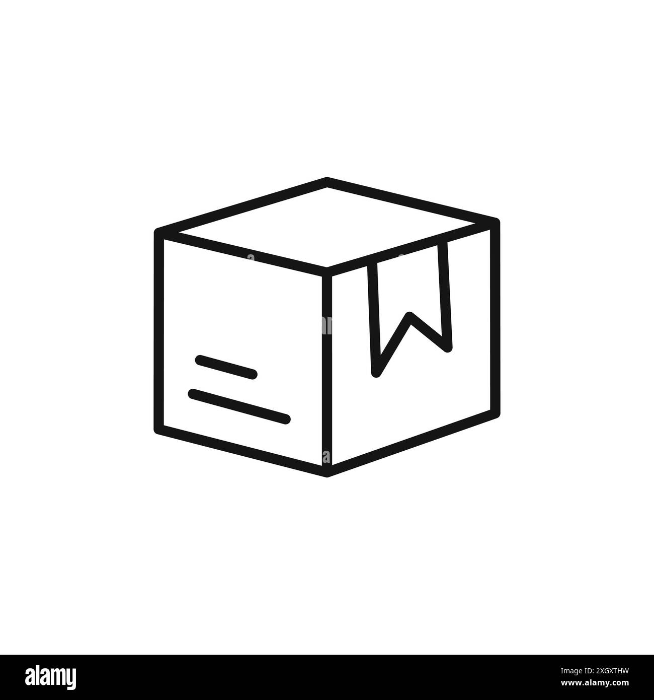 Box icon logo sign vector outline in black and white color Stock Vector ...