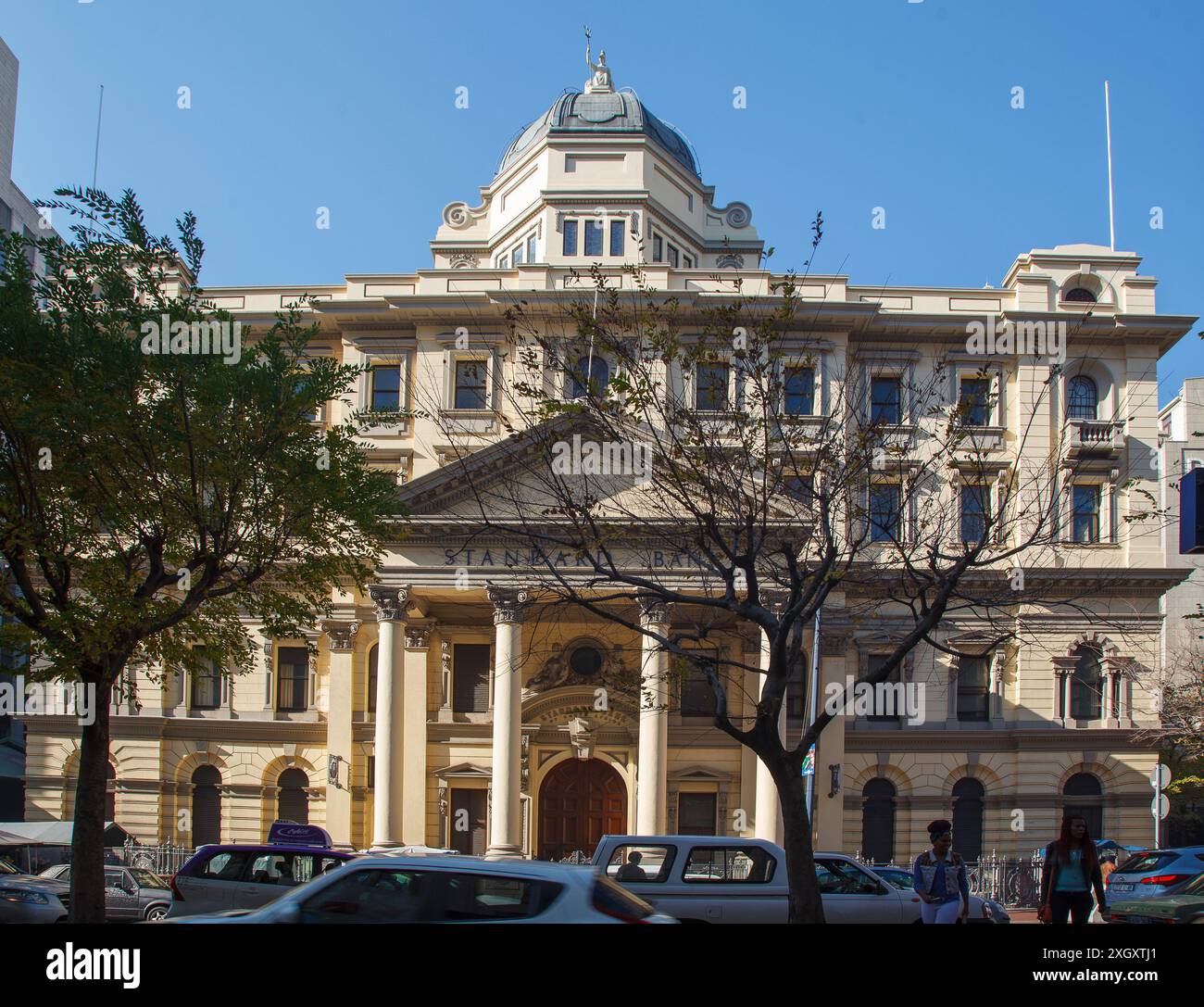 The ornate facade of the Standard Bank Historic Building in Downtown ...