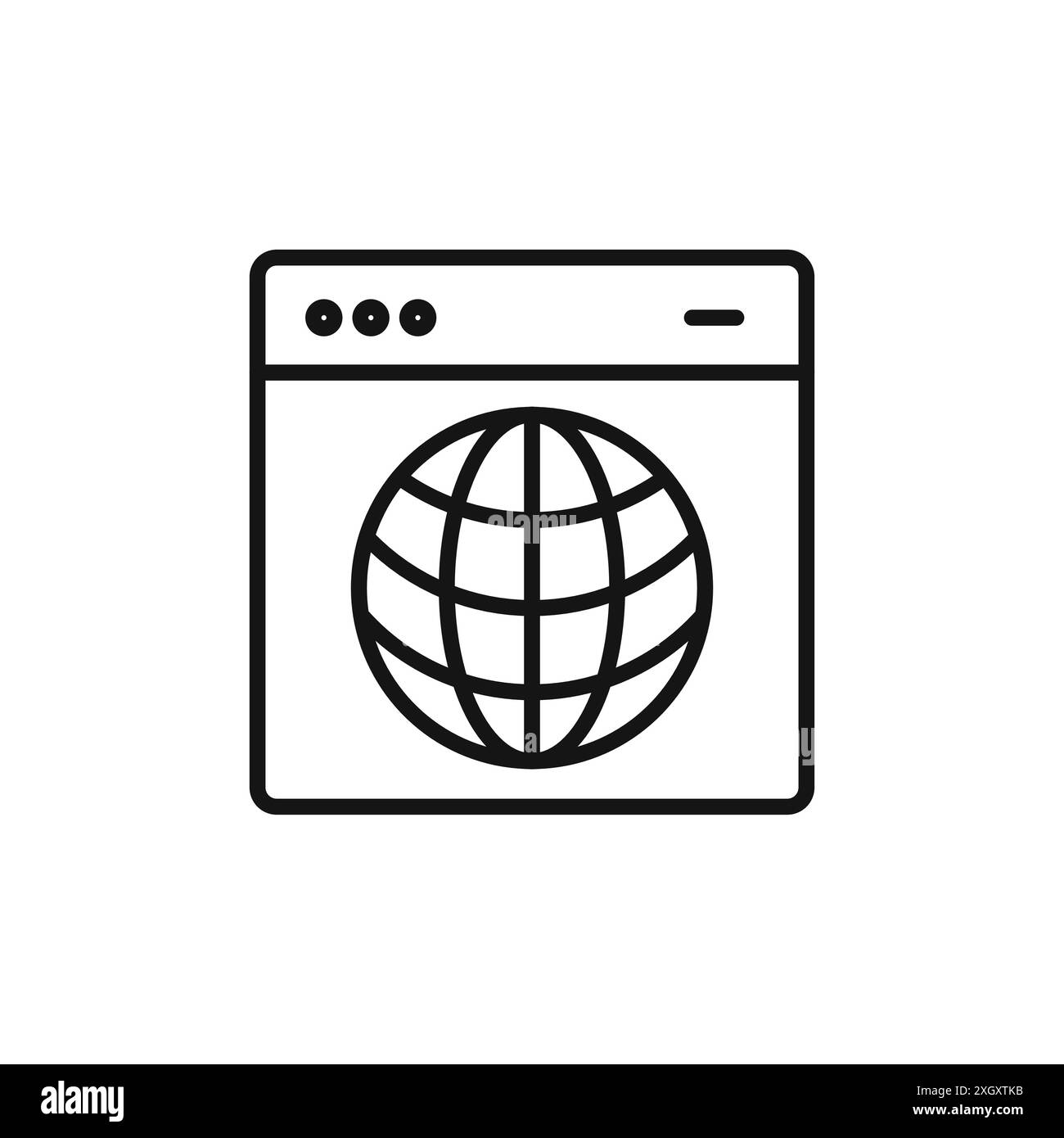 Browser icon logo sign vector outline in black and white color Stock ...