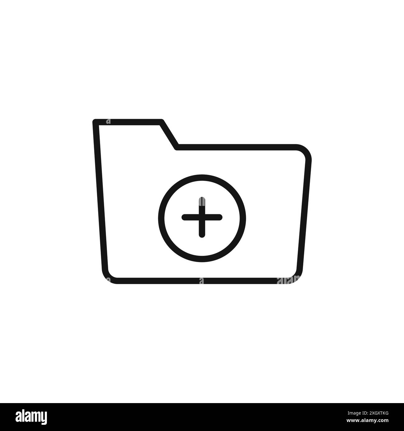 Add folder icon logo sign vector outline in black and white color Stock Vector Image & Art - Alamy