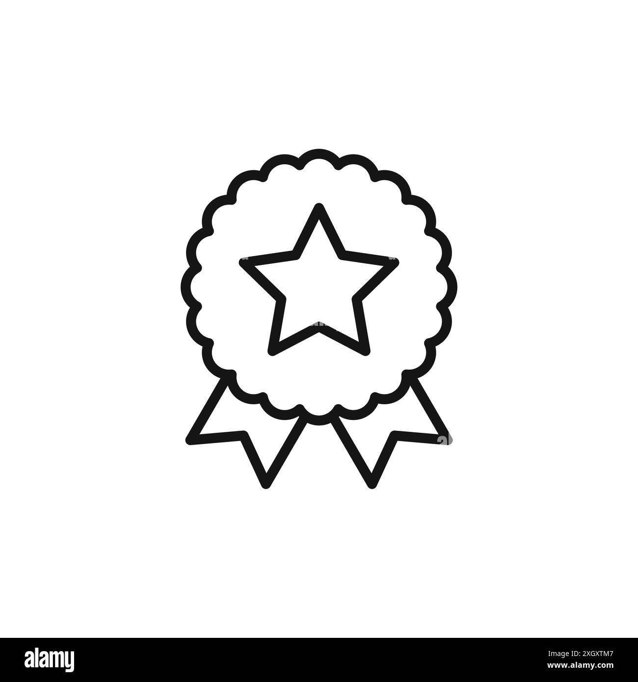 Badge icon logo sign vector outline in black and white color Stock ...