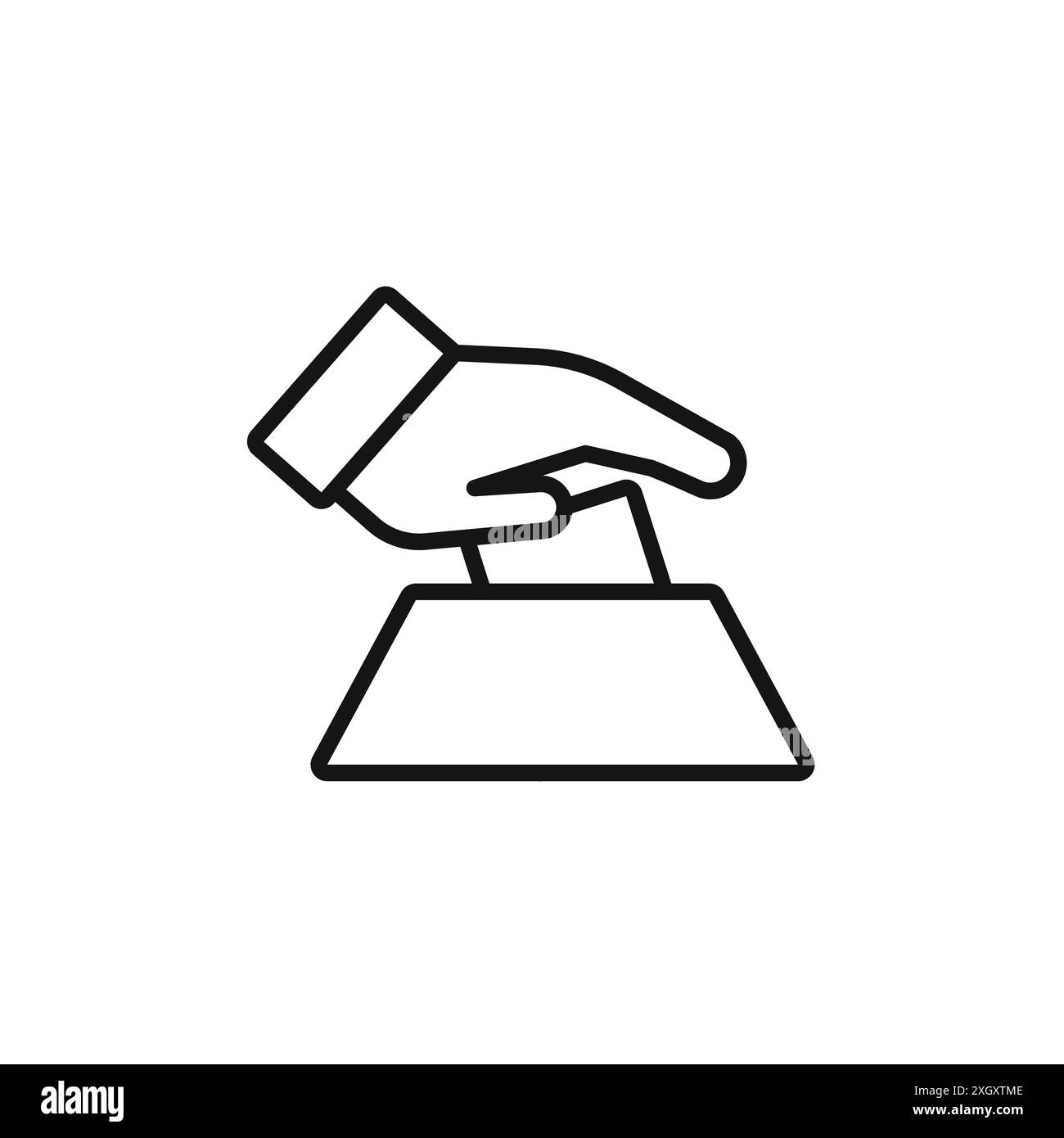 Ballot icon logo sign vector outline in black and white color Stock ...