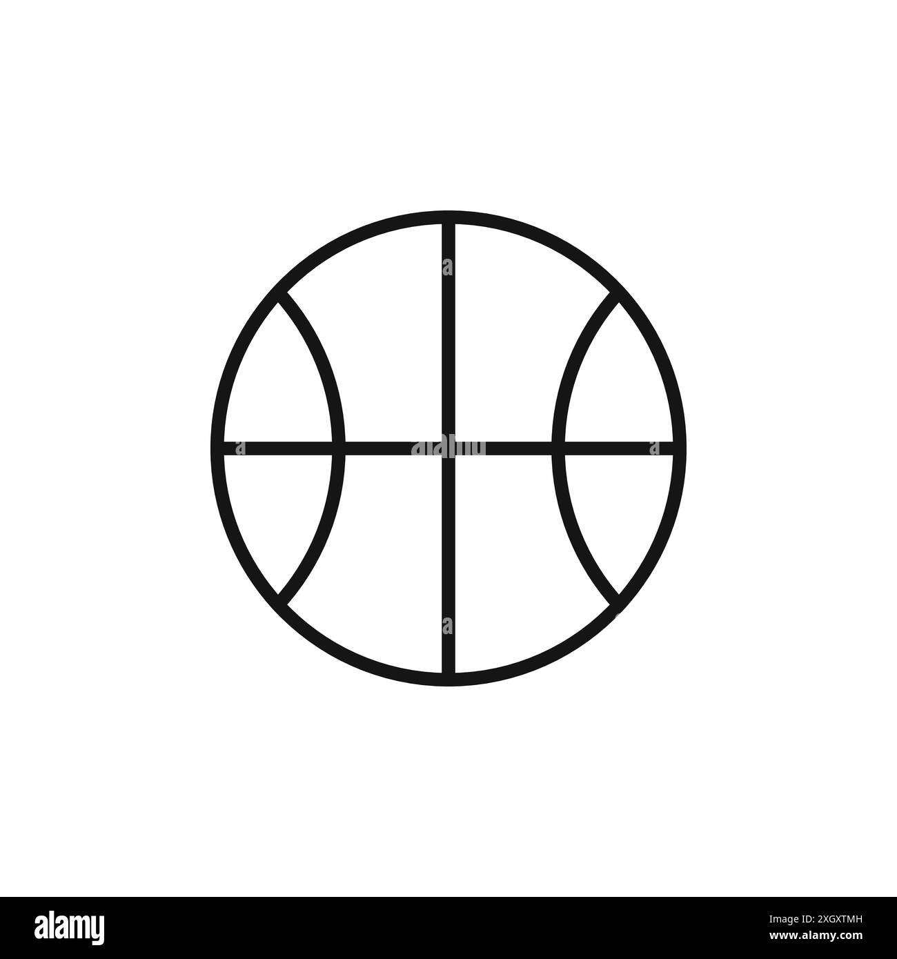 Basketball icon logo sign vector outline in black and white color Stock ...