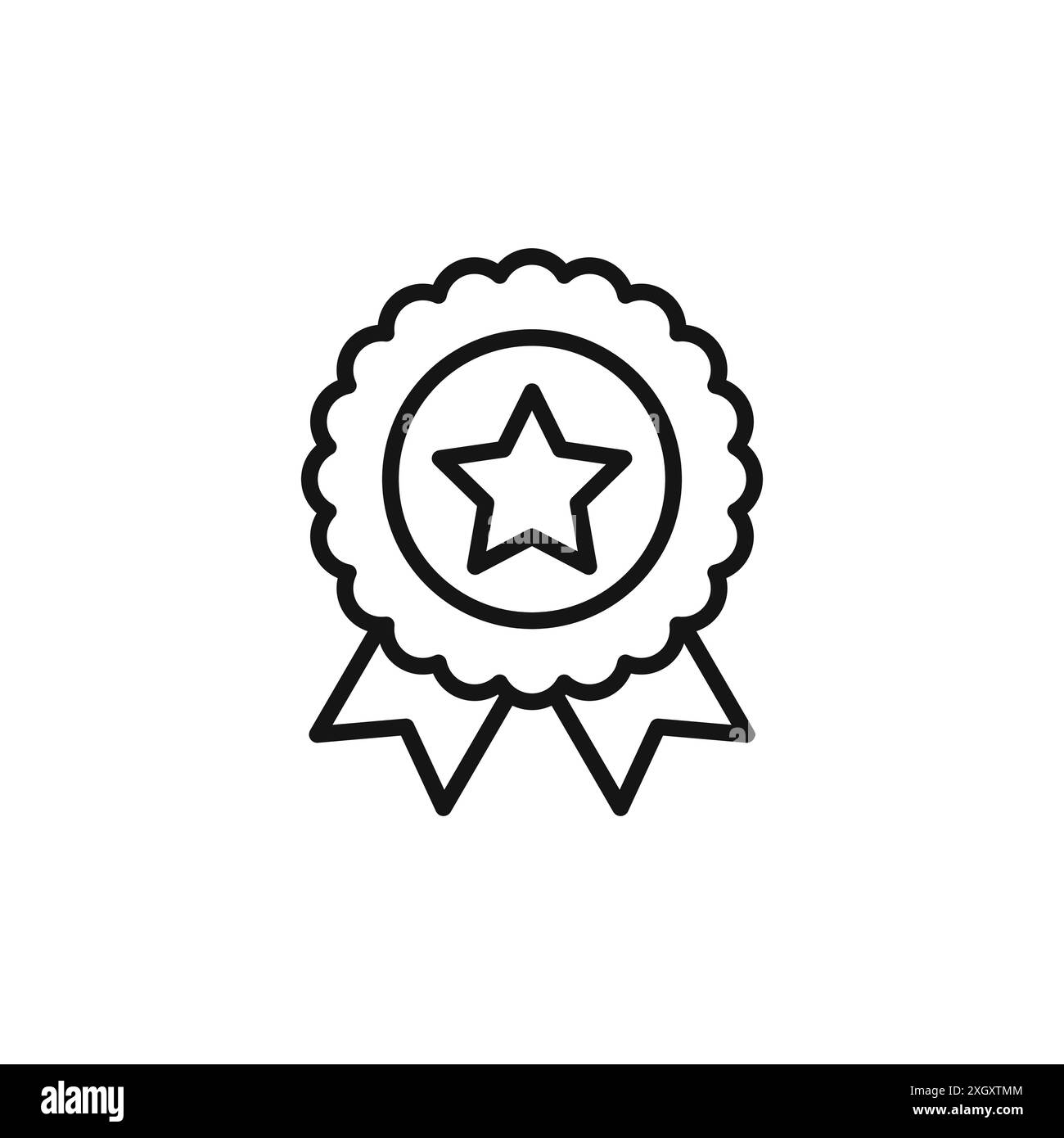 Badge icon logo sign vector outline in black and white color Stock ...