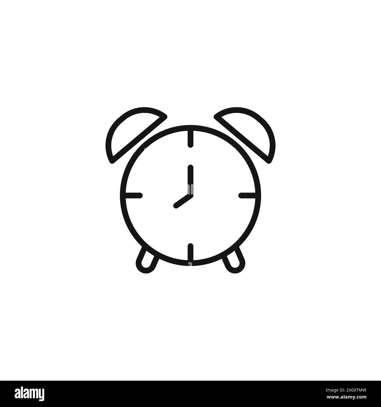 Simple black white alarm clock Stock Vector Images - Alamy