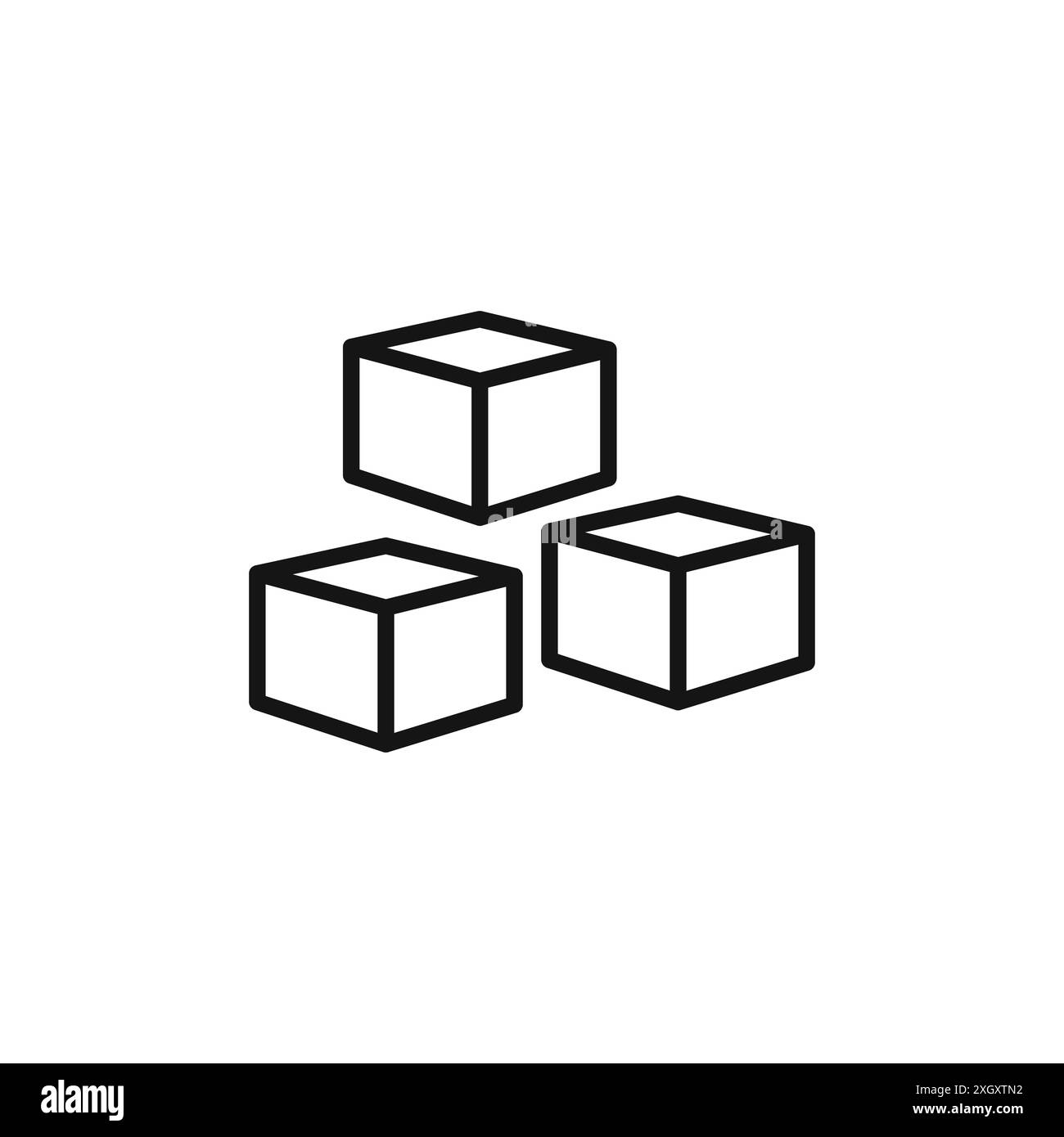 Boxes icon logo sign vector outline in black and white color Stock ...