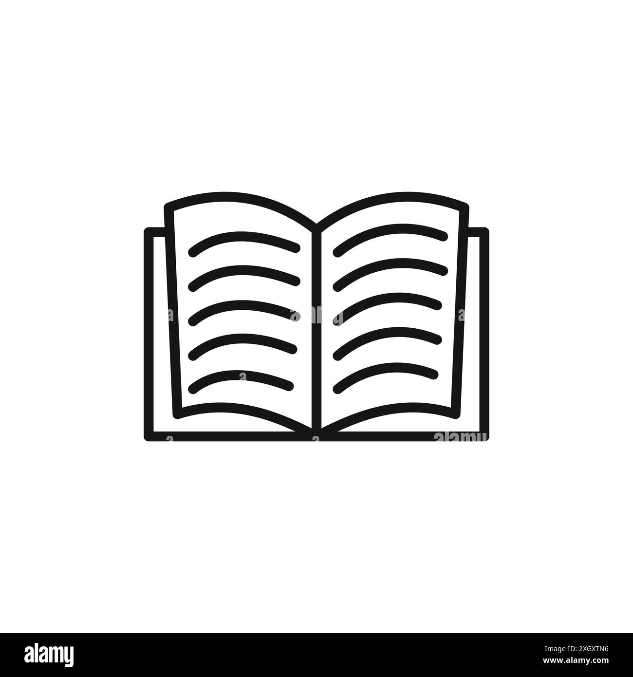 Book icon logo sign vector outline in black and white color Stock ...
