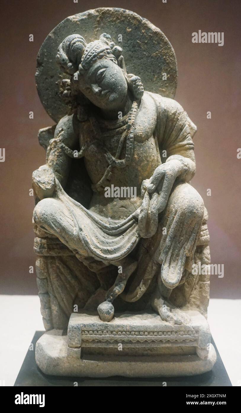 HANGZHOU, CHINA - JULY 10, 2024 - A Gandhara-style statue of ...