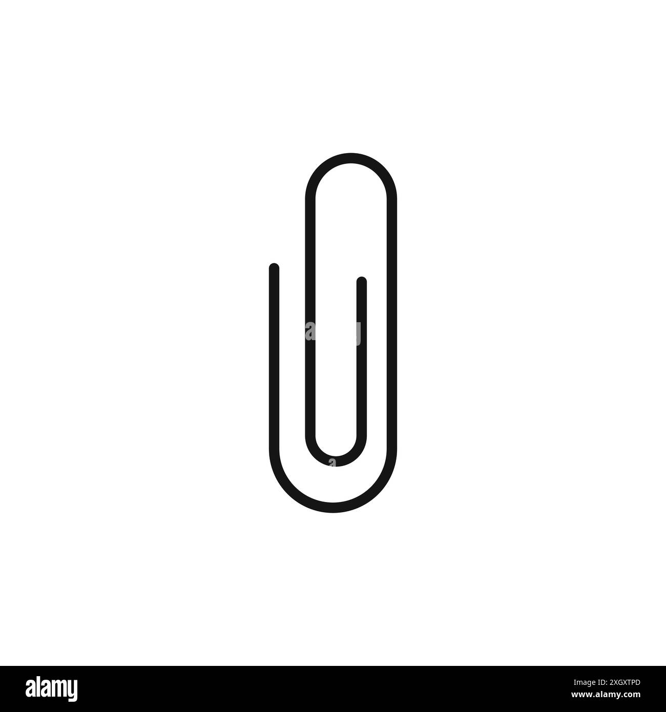Attachment clip icon logo sign vector outline in black and white color ...