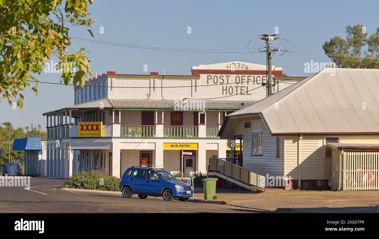 Street scene of Post office Hotel in Cloncurry, Queensland, Australia ...