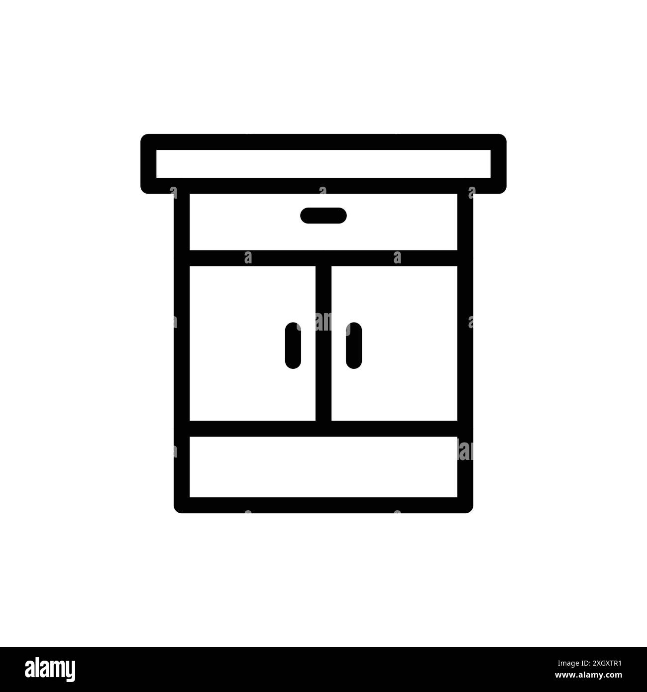 Cabinet icon logo sign vector outline in black and white color Stock ...