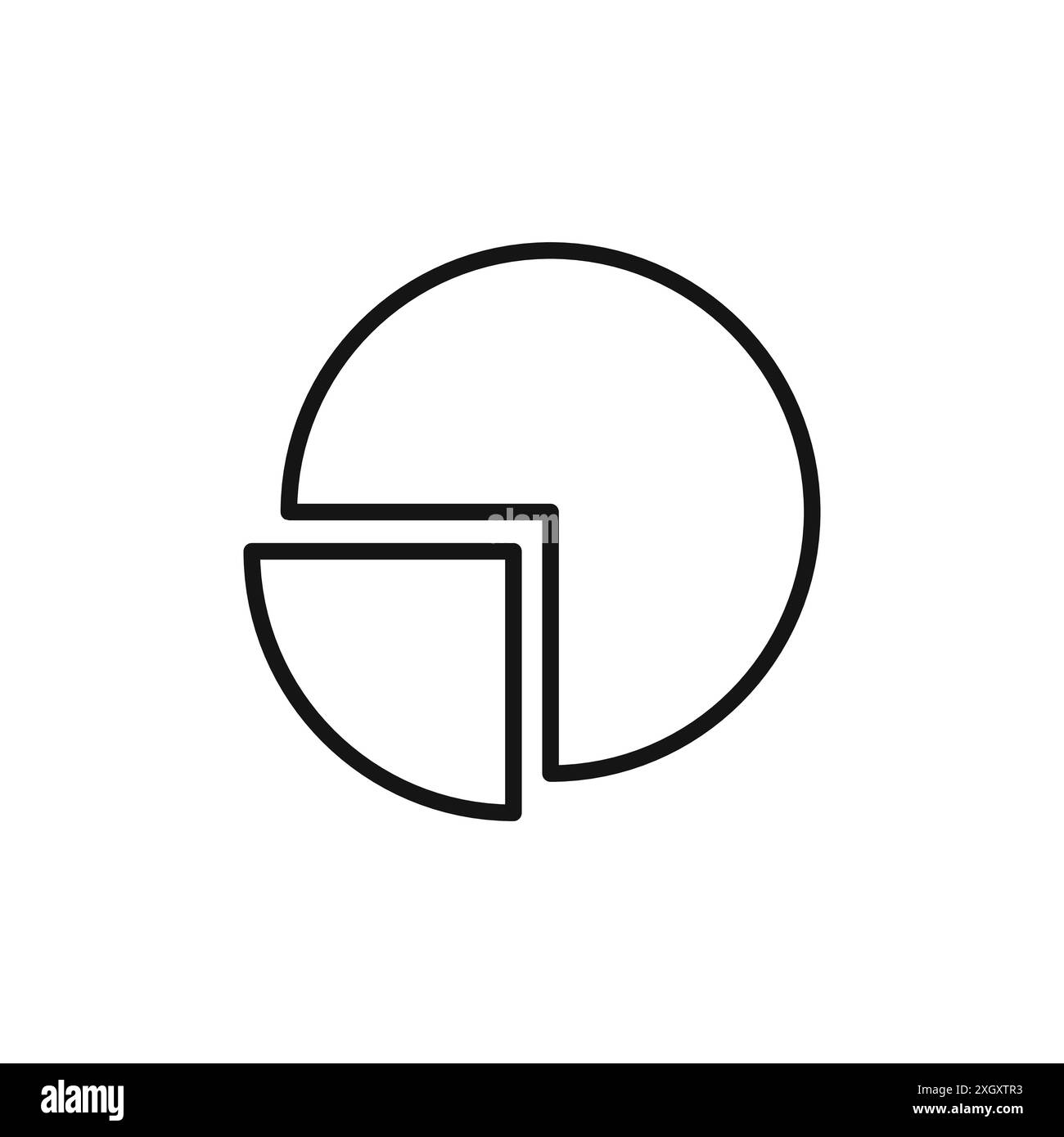Chart pie icon logo sign vector outline in black and white color Stock ...