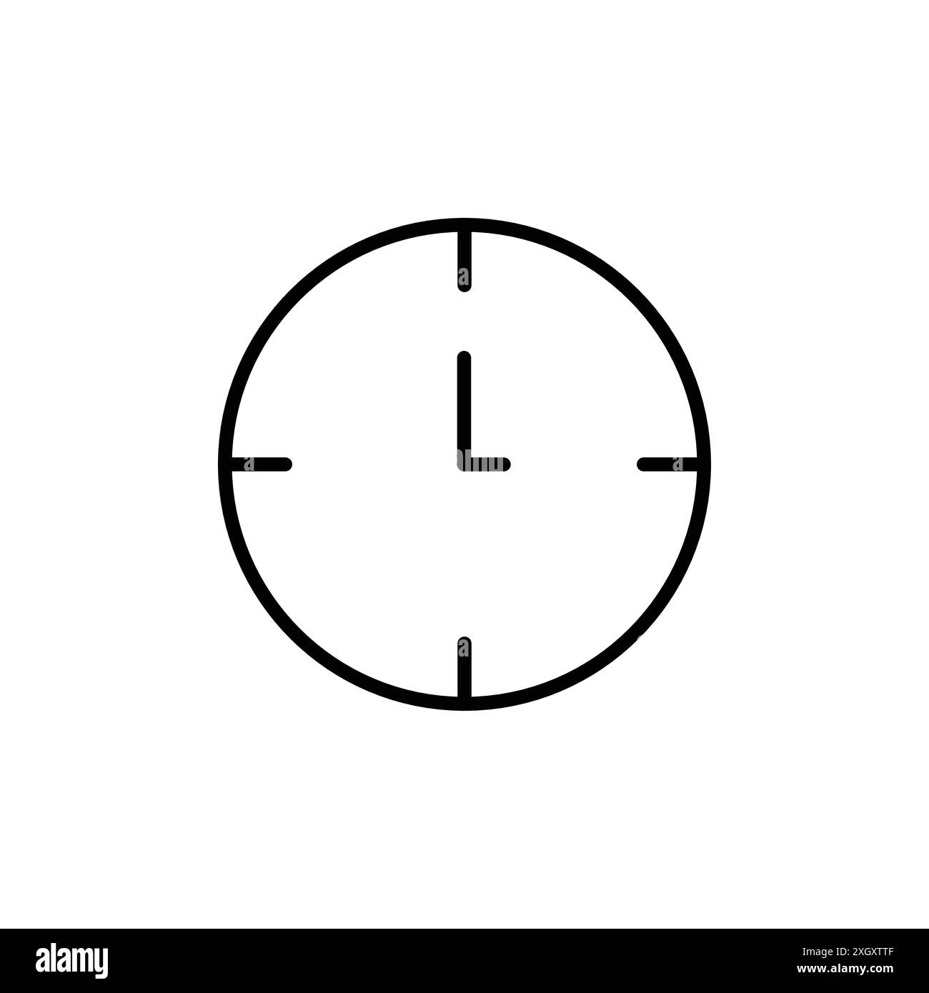 Clock nine icon logo sign vector outline in black and white color Stock ...