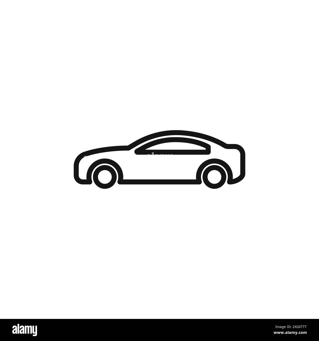 Car side view icon logo sign vector outline in black and white color ...