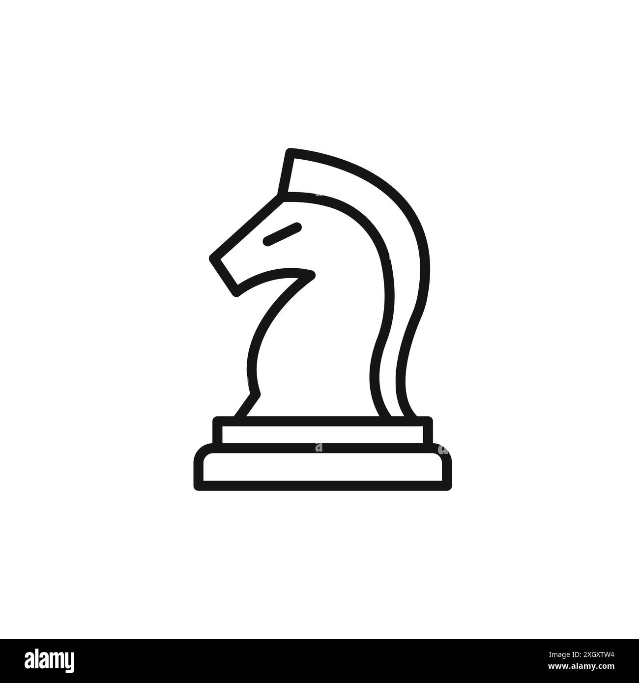 Chess icon logo sign vector outline in black and white color Stock ...