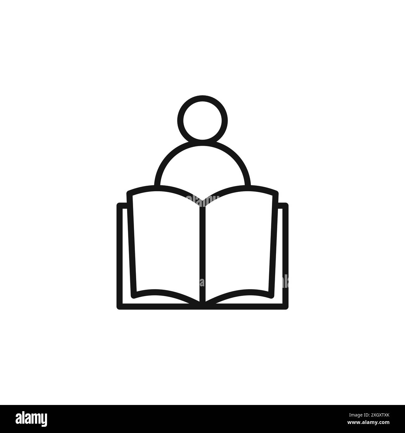 Book open reader icon logo sign vector outline in black and white color ...
