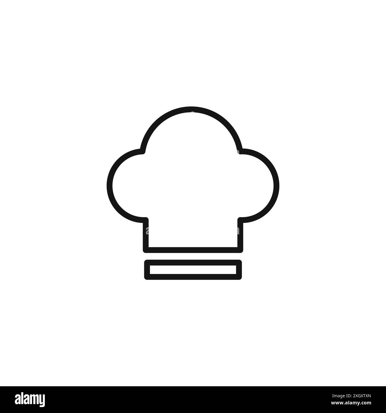 Chef hat icon logo sign vector outline in black and white color Stock ...