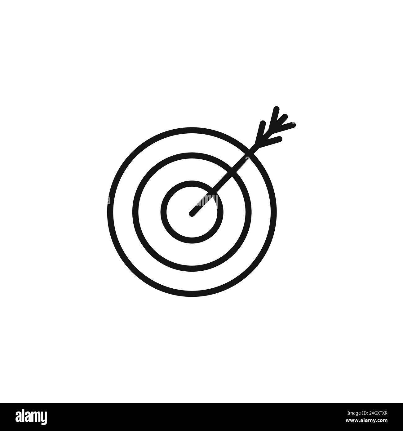 Bullseye icon logo sign vector outline in black and white color Stock ...