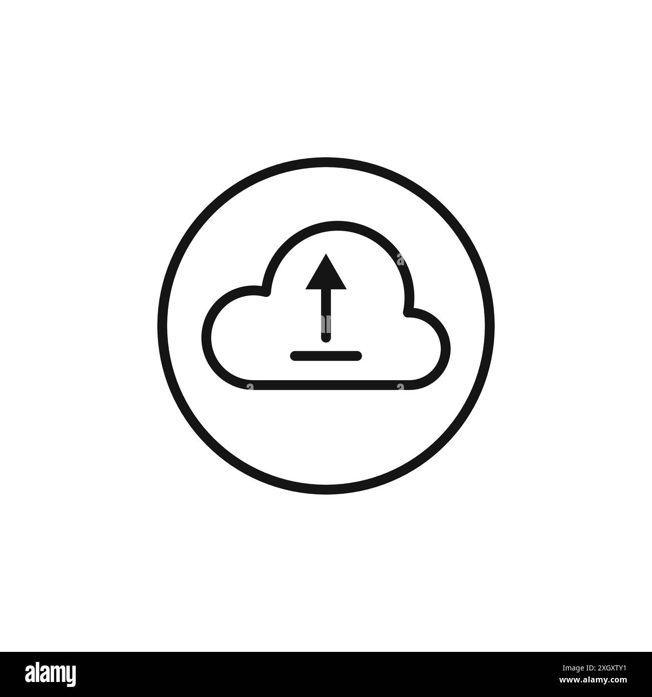 Cloud upload icon logo sign vector outline in black and white color Stock Vector Image & Art - Alamy
