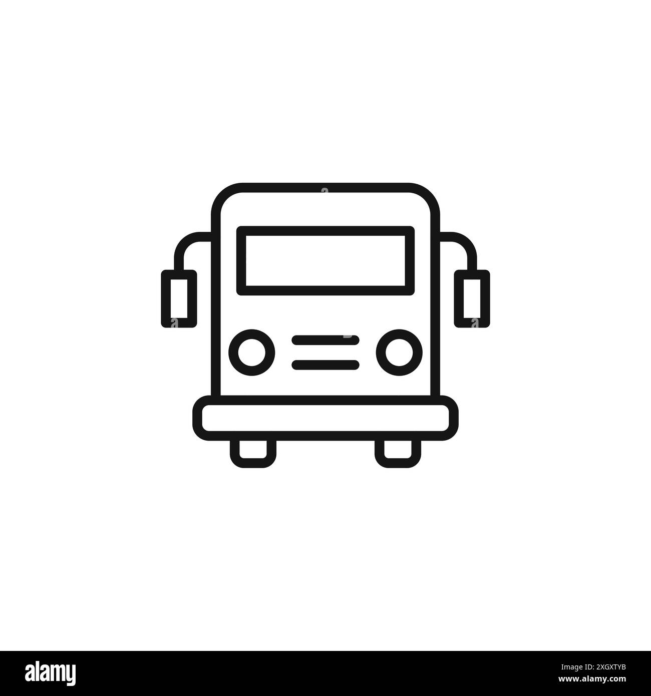 Bus icon logo sign vector outline in black and white color Stock Vector ...