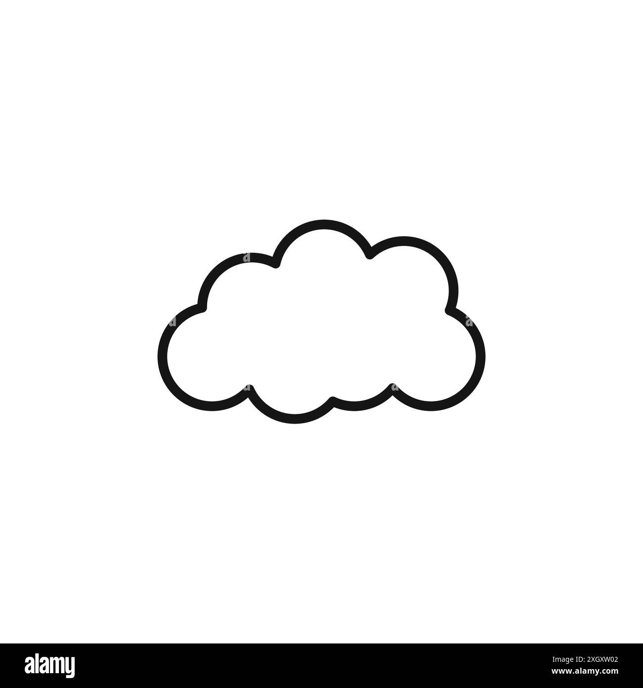 Clouds icon logo sign vector outline in black and white color Stock ...