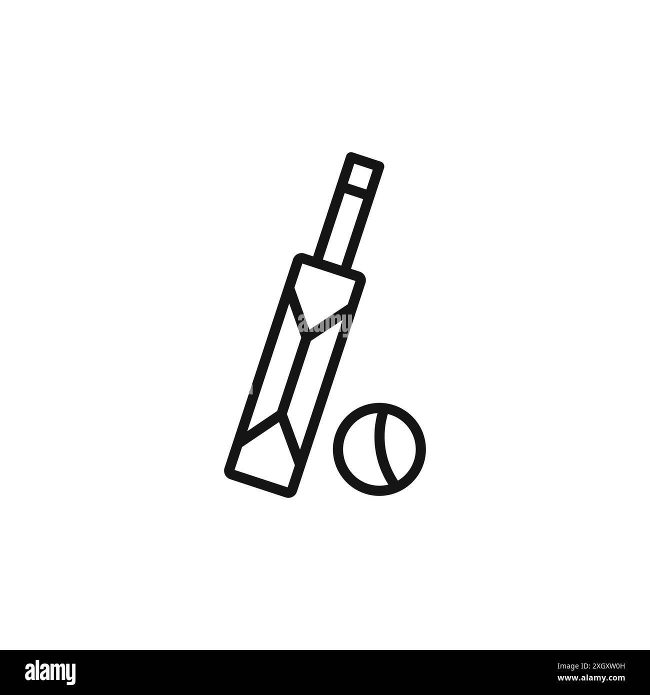 Cricket icon logo sign vector outline in black and white color Stock ...