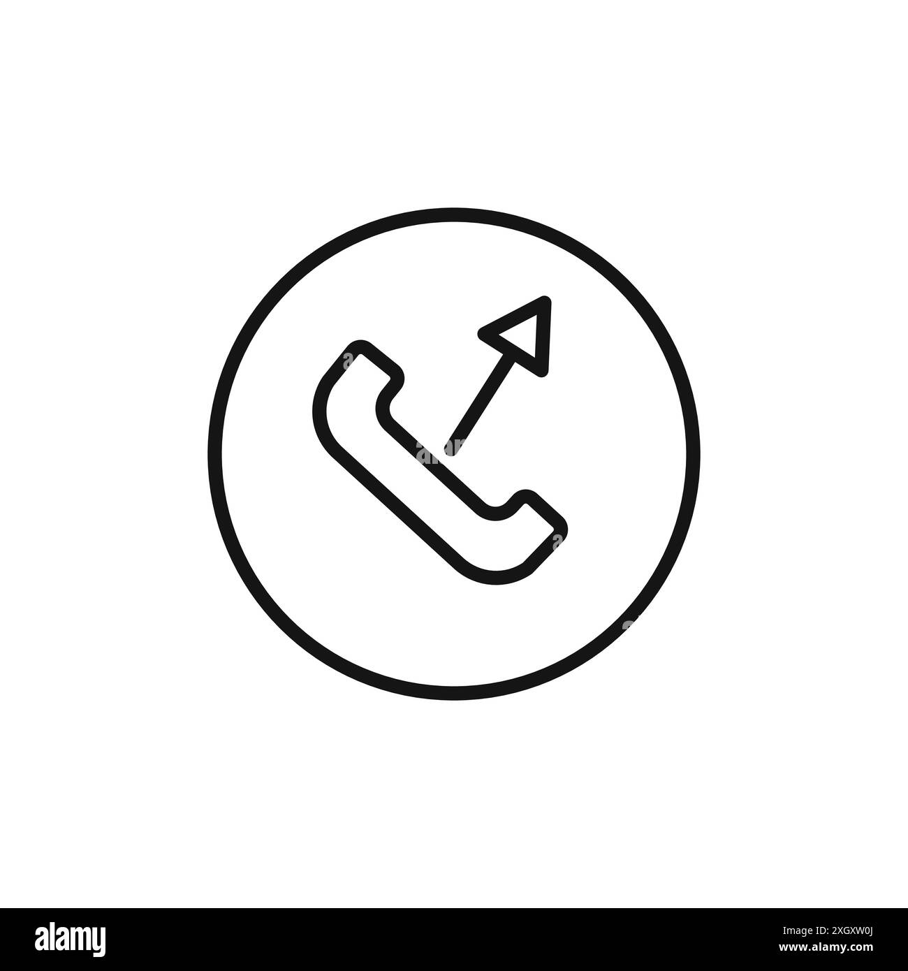 Call outgoing icon logo sign vector outline in black and white color ...