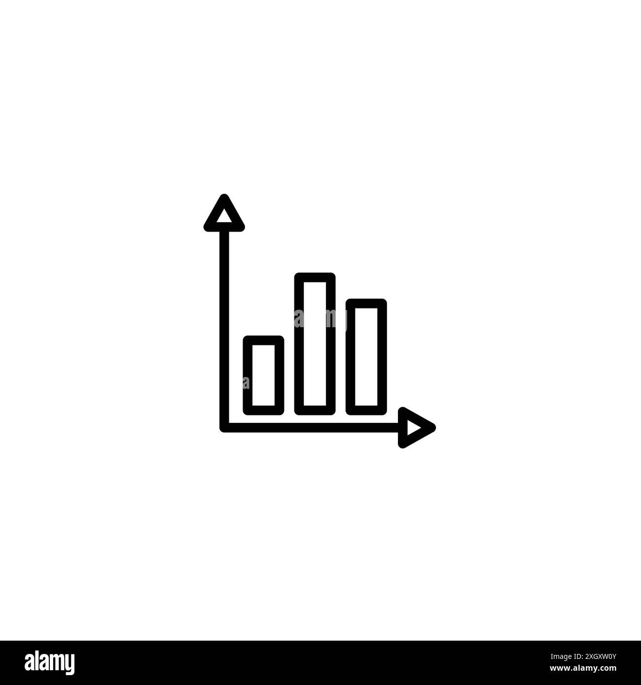 Chart histogram icon logo sign vector outline in black and white color ...
