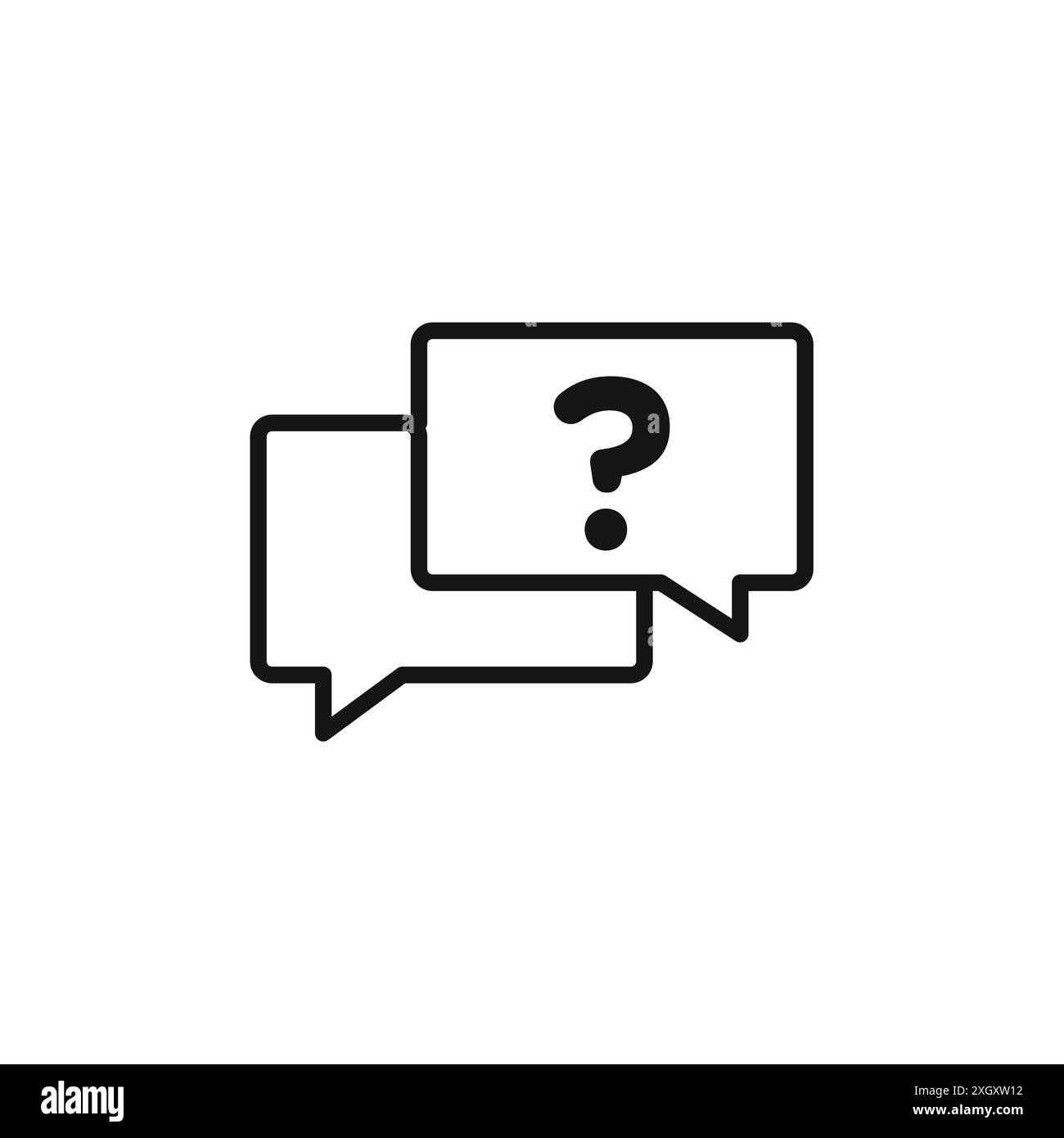 Comment question icon logo sign vector outline in black and white color ...