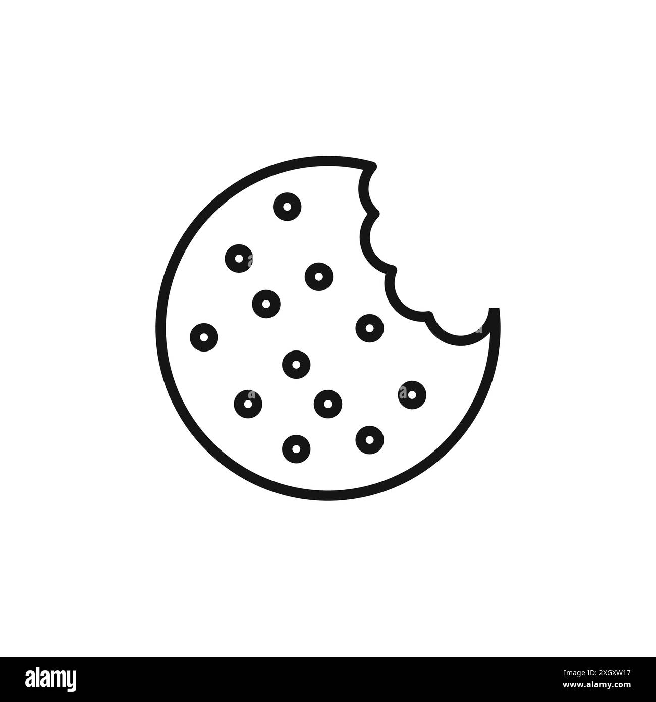 Cookie icon logo sign vector outline in black and white color Stock ...