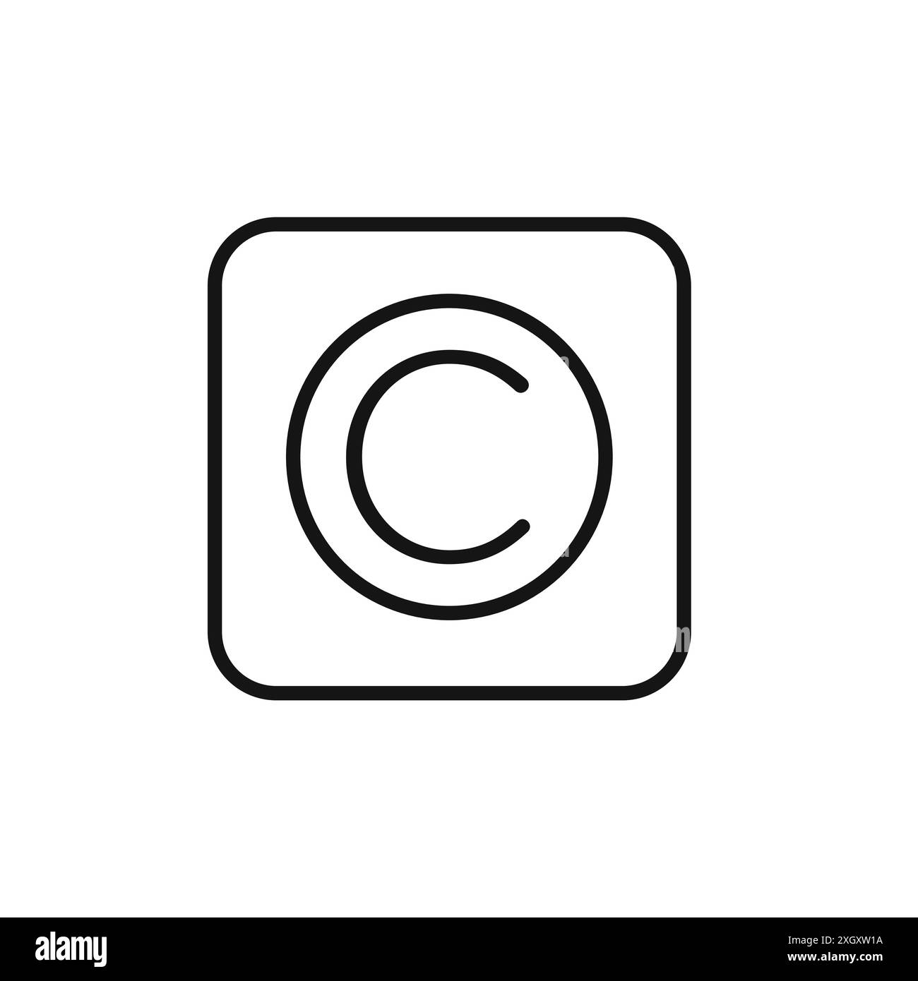 Copyright icon logo sign vector outline in black and white color Stock ...