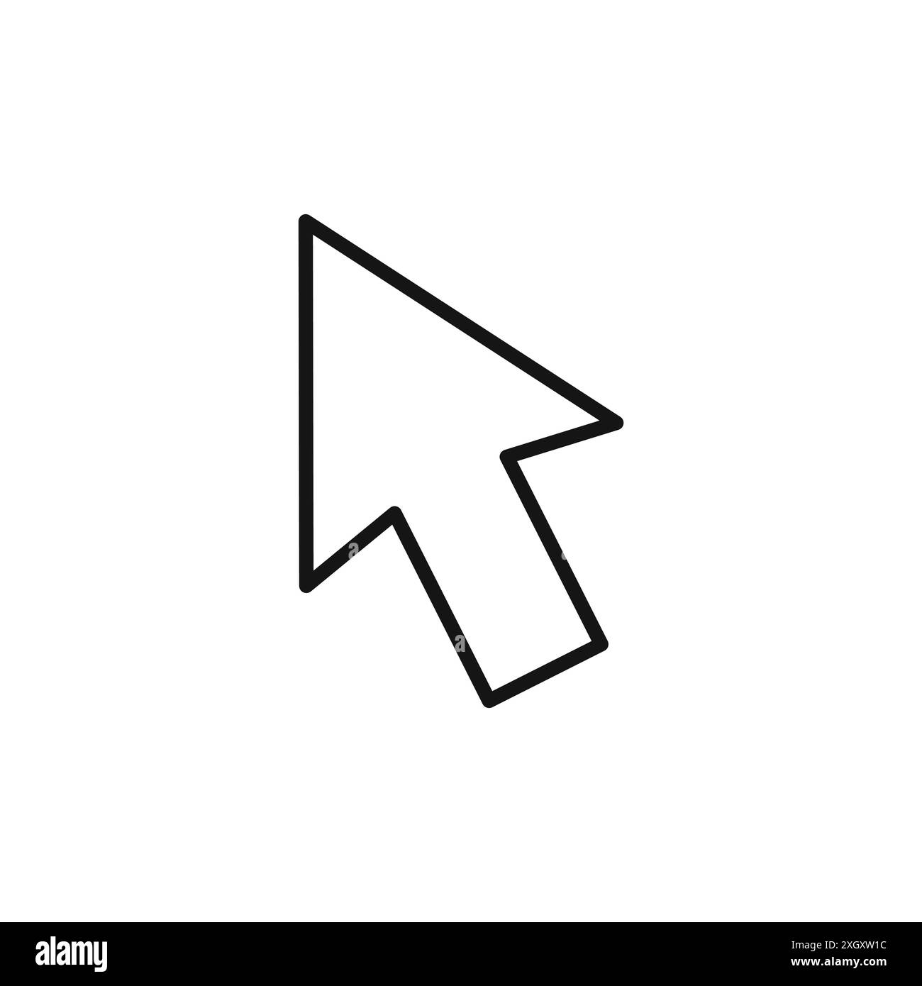 Cursor icon logo sign vector outline in black and white color Stock ...