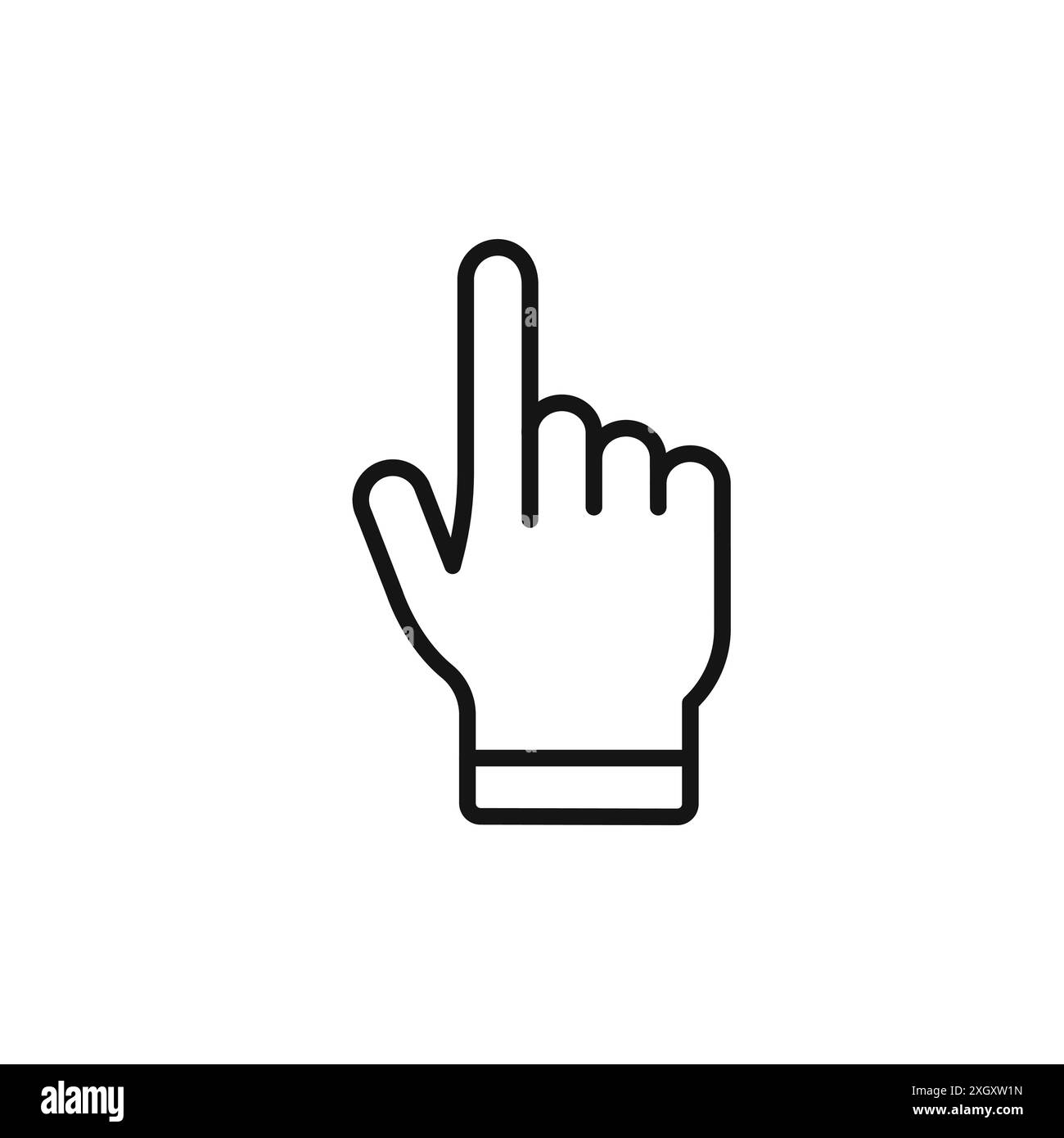 Cursor finger icon logo sign vector outline in black and white color ...
