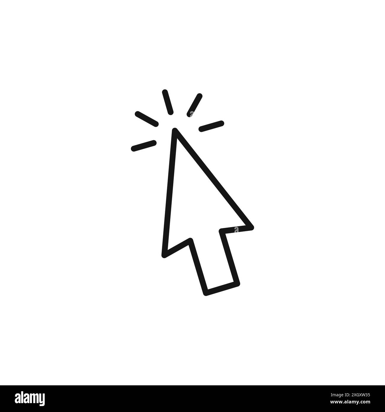 Cursor icon logo sign vector outline in black and white color Stock ...